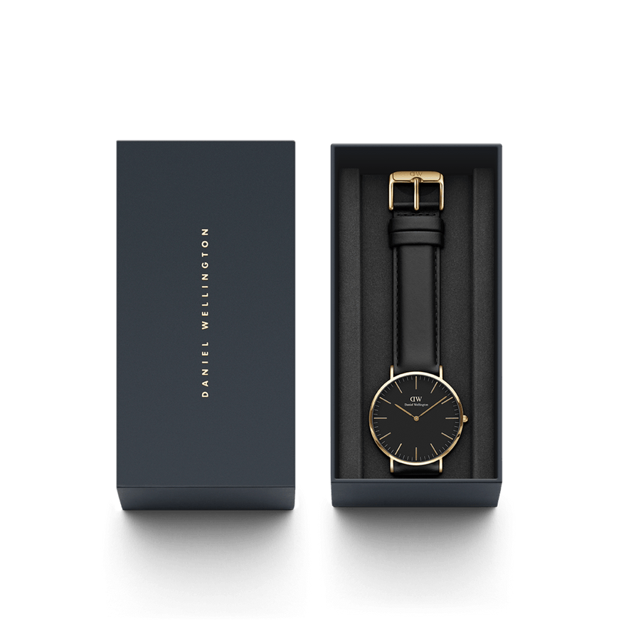 Classic Sheffield - Gold Watch with Black Dial | DW